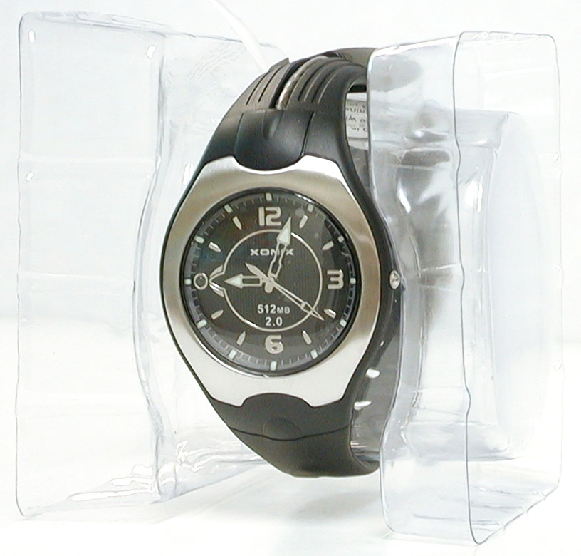 512MB Man's Black Xonix Flash Memory Watch Save / Store File Quickly ...